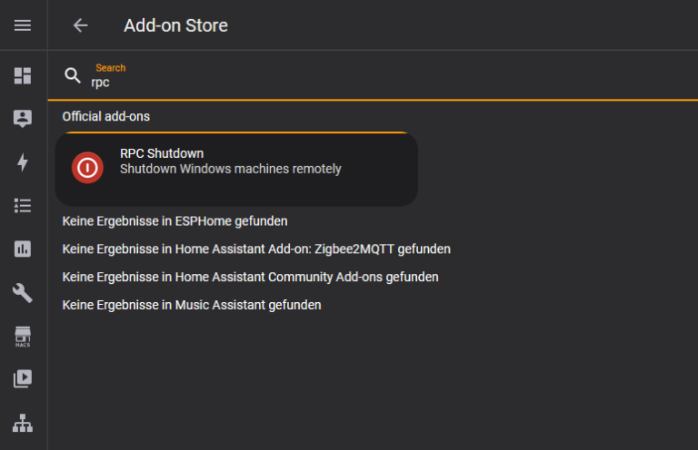 Windows 10 / 11 mit Home Assistant und dem RPC-Addon herunterfahren ...
